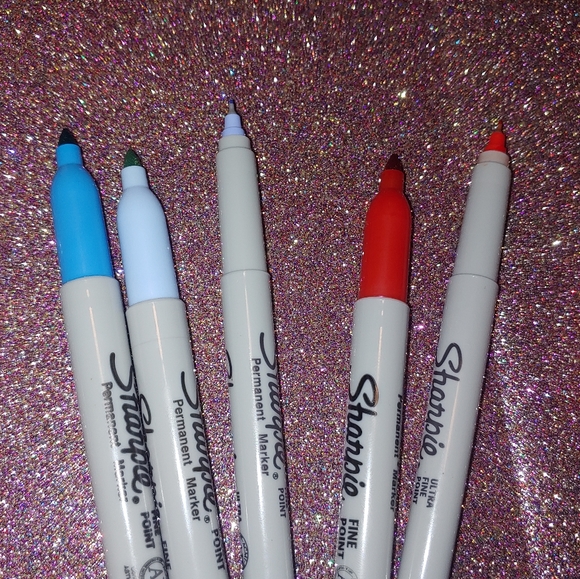 Sharpie | Office | 5 Bundle Of 5 Sharpies Permanent Markers Blue Red ...